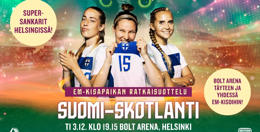 EM-kisapaikan ratkaisuottelu: Suomi–Skotlanti (EM-jatkokarsinta) | Bolt ...